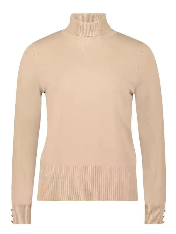 BETTY BARCLAY Button-embellished Roll-neck Sweater - Neutrals
