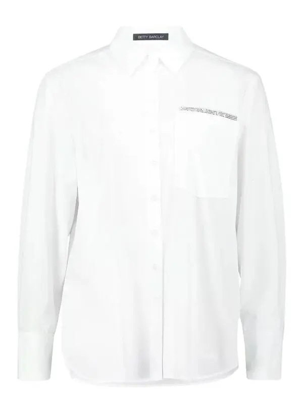 BETTY BARCLAY Embellished Pocket Shirt - White