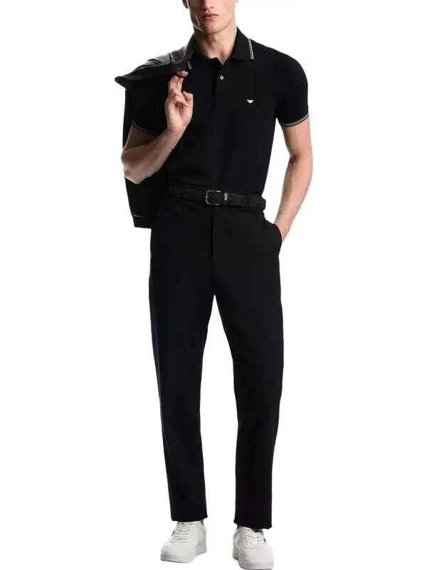 Emporio Armani Stripe-trim Polo Shirt - Blue