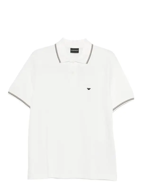 Emporio Armani Stripe-trim Polo Shirt - White