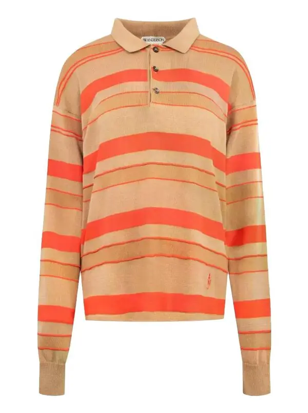 JW Anderson Striped Polo Shirt - Neutrals