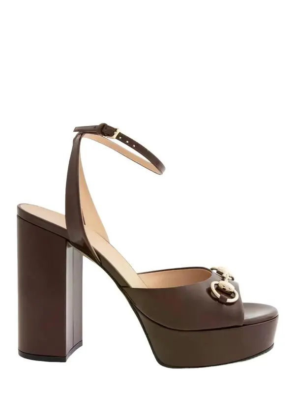 Gucci 115mm Lady Horsebit Sandals - Brown