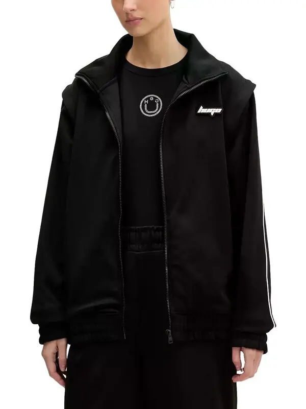 Hugo Zip-up Sweatshirt With Removable Sleeves - Black