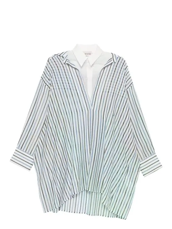SEMICOUTURE Striped V-neck Shirt - White