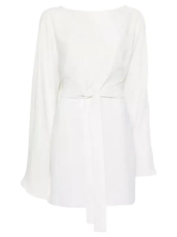 P.a.r.o.s.h Belted-waist Mini Dress - White