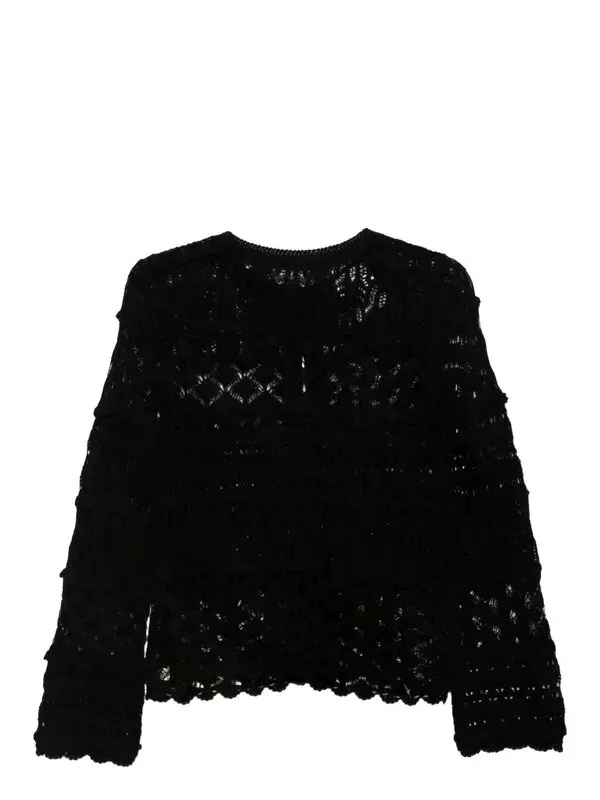 SEMICOUTURE Crochet Cardigan - Black