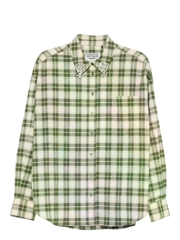 Essentiel Antwerp Plaid Embellished Shirt - Green