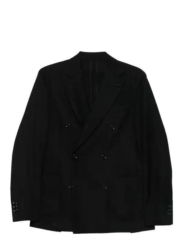 LARDINI Double-breasted Jacket - Black