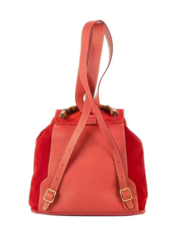 Gucci Large Bamboo Backpack - Red