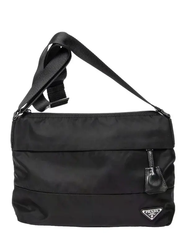 Prada Panelled Shoulder Bag - Black