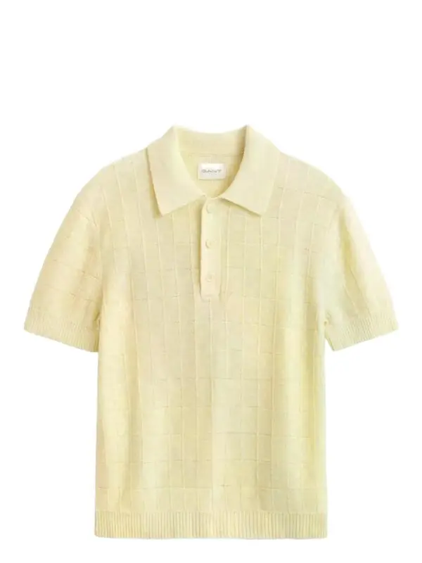 Gant Textured Polo Shirt - Yellow