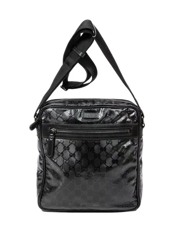 Gucci Logo-pattern Messenger Shoulder Bag - Black