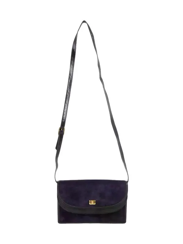 Celine 1980s Suede Shoulder Bag - Purple