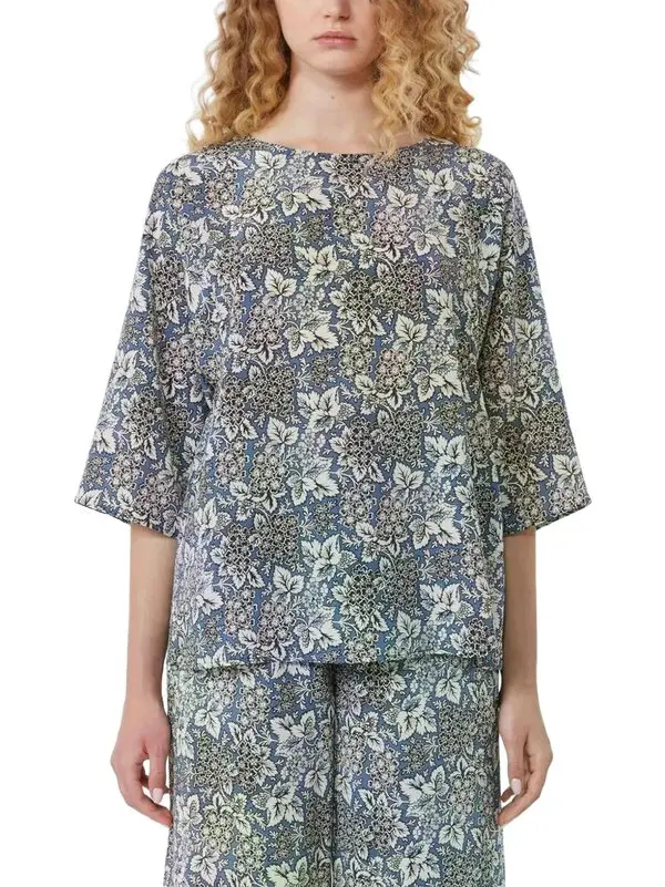 Max Mara Floral-pattern Blouse - Blue