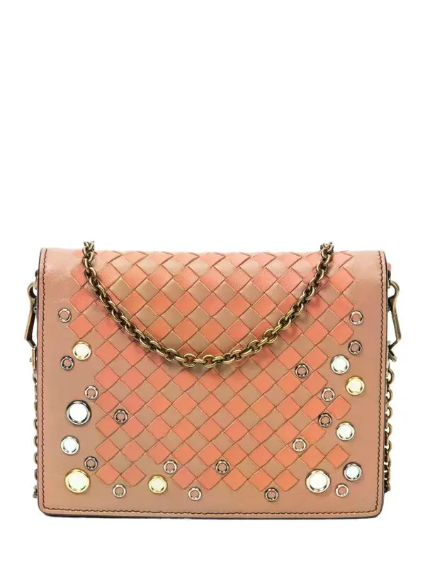 Bottega Veneta Intrecciato Flap Cross Body Bag - Orange