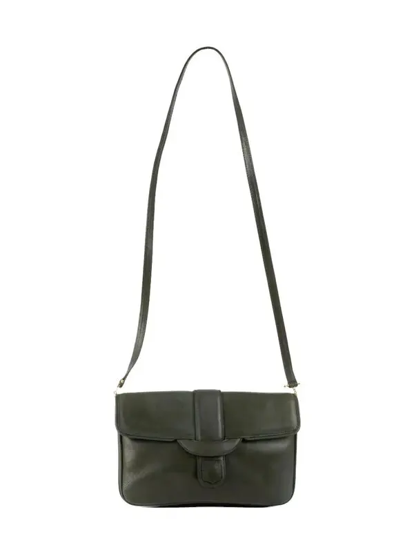 Celine 1980s Leather Shoulder Bag - Green