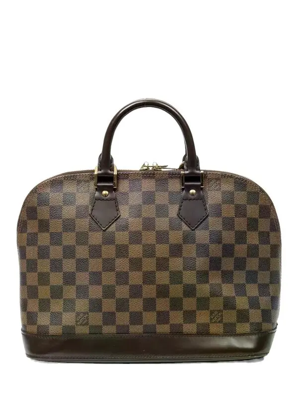 LOUIS VUITTON Alma Checked-pattern Tote - Brown
