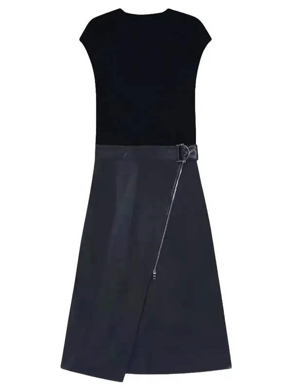 BOSS Zip-detail Belted Midi Dress - Black