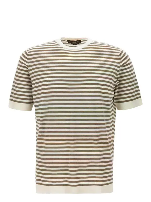 FILIPPO DE LAURENTIIS Striped Crew Neck T-shirt - Brown