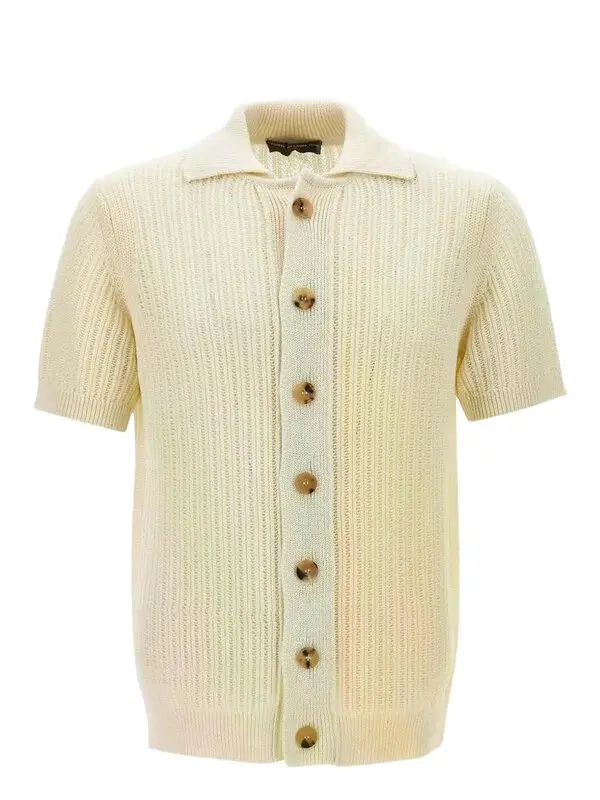 FILIPPO DE LAURENTIIS Textured Knit Shirt - Neutrals