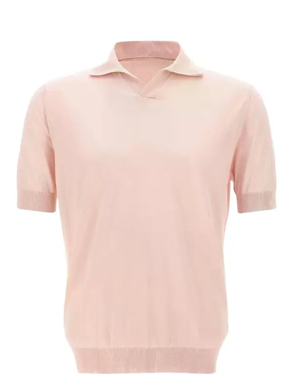 FILIPPO DE LAURENTIIS Knitted Polo-collar T-shirt - Pink
