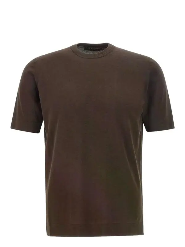 FILIPPO DE LAURENTIIS Ribbed Short-sleeve T-shirt - Brown