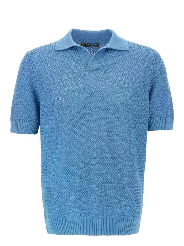 FILIPPO DE LAURENTIIS Textured T-shirt - Blue