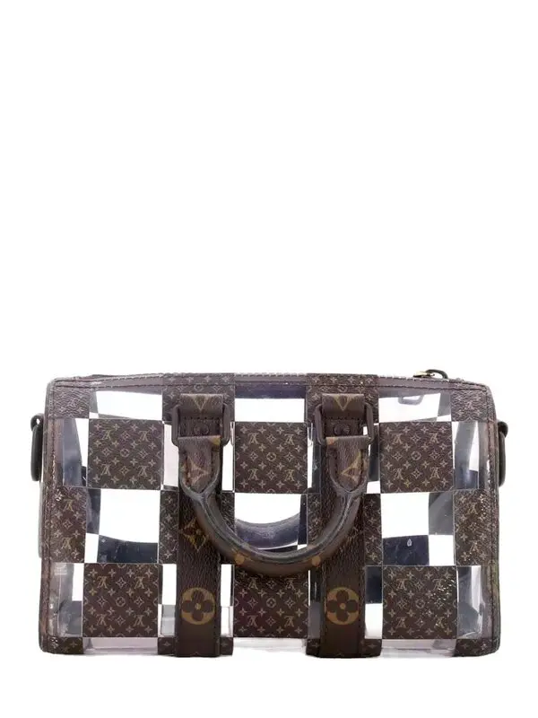 LOUIS VUITTON Keepall Bandouliere Monogram Chess 25 Handbag - Brown
