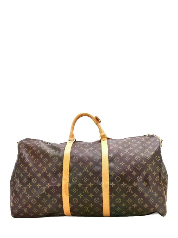 LOUIS VUITTON Keepall Bandouliere 60 Travel Bag Monogram Canvas - Brown