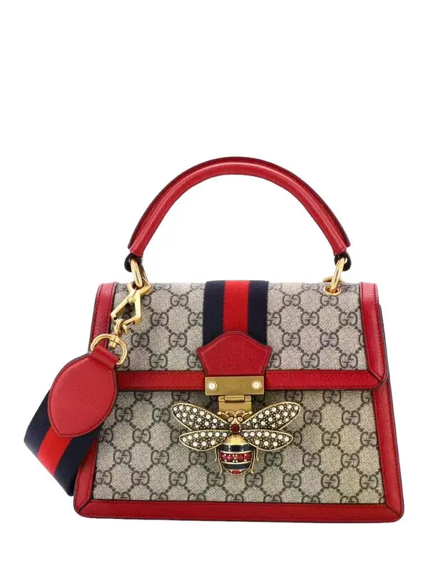 Gucci Queen Margaret Top Handle Gg Coated Canvas Satchel - Brown