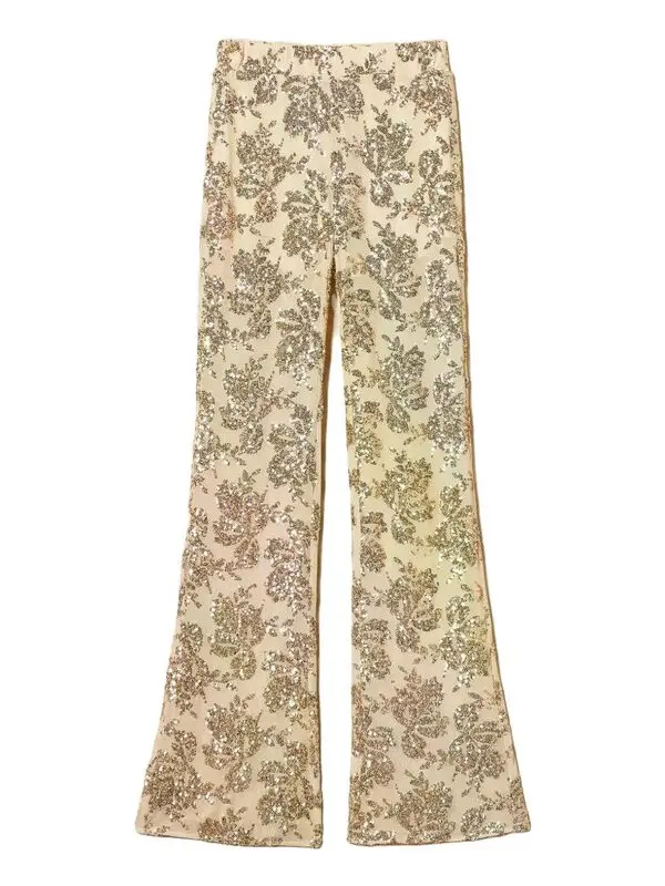 TWINSET Sequin-embellished Trousers - Neutrals