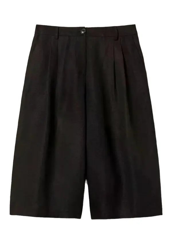 TWINSET Pleated Bermuda Shorts - Black