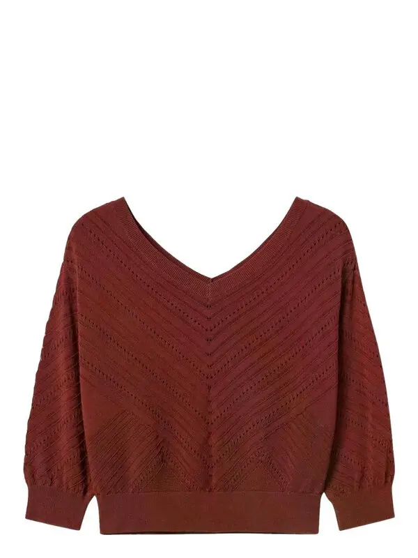 TWINSET Pointelle Knit Top - Red