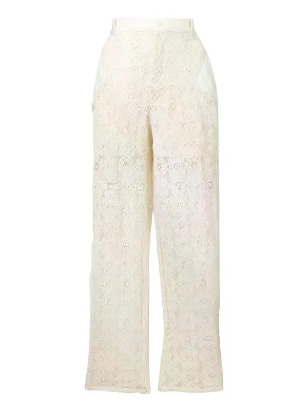 Philosophy Di Lorenzo Serafini Lace Panelled Trousers - Neutrals