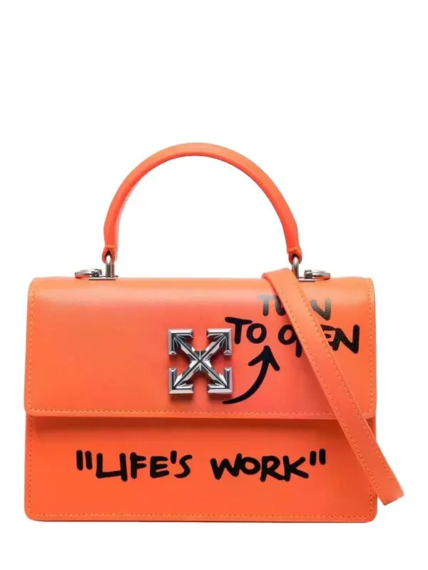 Off-White Jitney 1.4 Leather Top-handle Bag - Orange