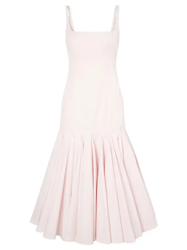 Jacquemus Agave Paneled Pleated Cotton-poplin Midi Dress - Pink
