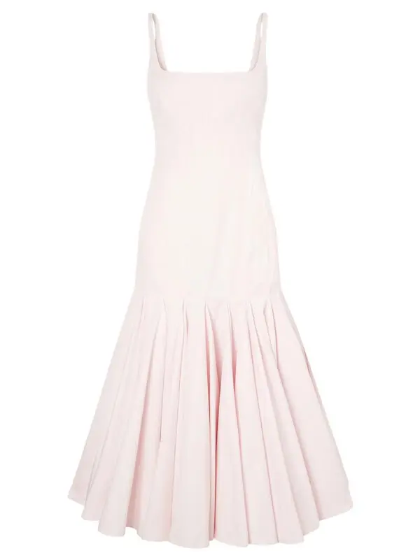 Jacquemus Agave Paneled Pleated Cotton-poplin Midi Dress - Pink