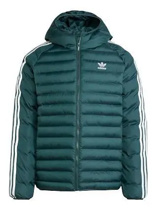 Adidas Synthetic Hooded Jacket - Mineral Green