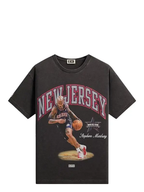 Kith Nba Allstar New Jersey Nets Stephon Marbury Vintage Tee Shirt - Black