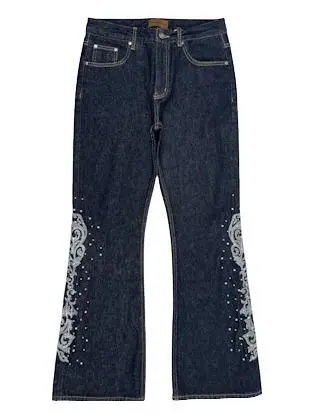 BIRTH OF ROYAL CHILD Raw Pearl Flared Jeans - Blue
