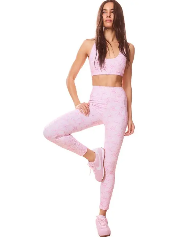 LoveShackFancy Highland Active Legging - Posey Pink