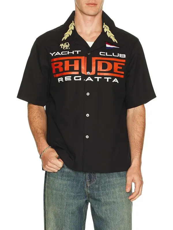 Rhude Regatta Club Shirt - Black, White, Yellow, & Red