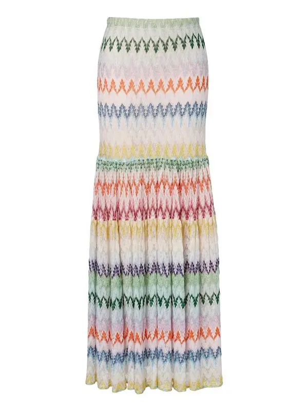 Missoni Tiered Lamé Maxi Skirt - Multicoloured