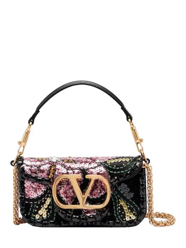 Valentino Garavani Small Embellished Satin Shoulder Bag - Multicoloured