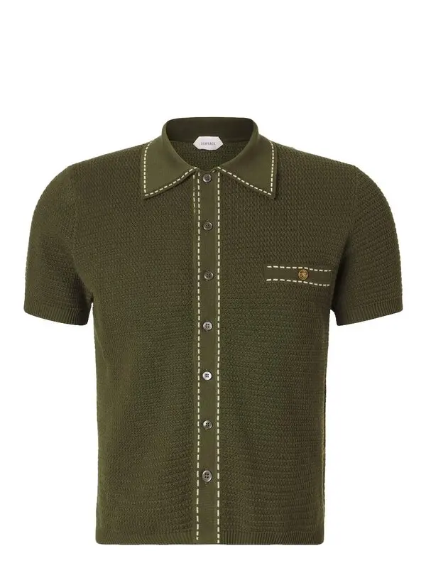 Versace Medusa Cotton Polo Shirt - Green