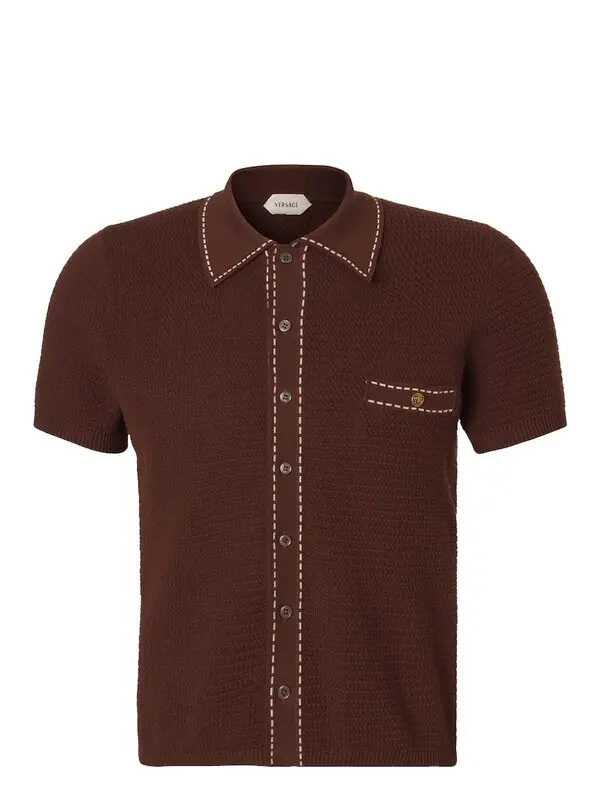 Versace Cotton Polo Shirt - Brown