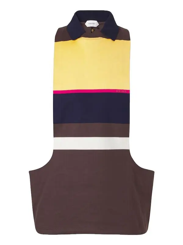 Versace Striped Cotton Tank Top - Multicoloured