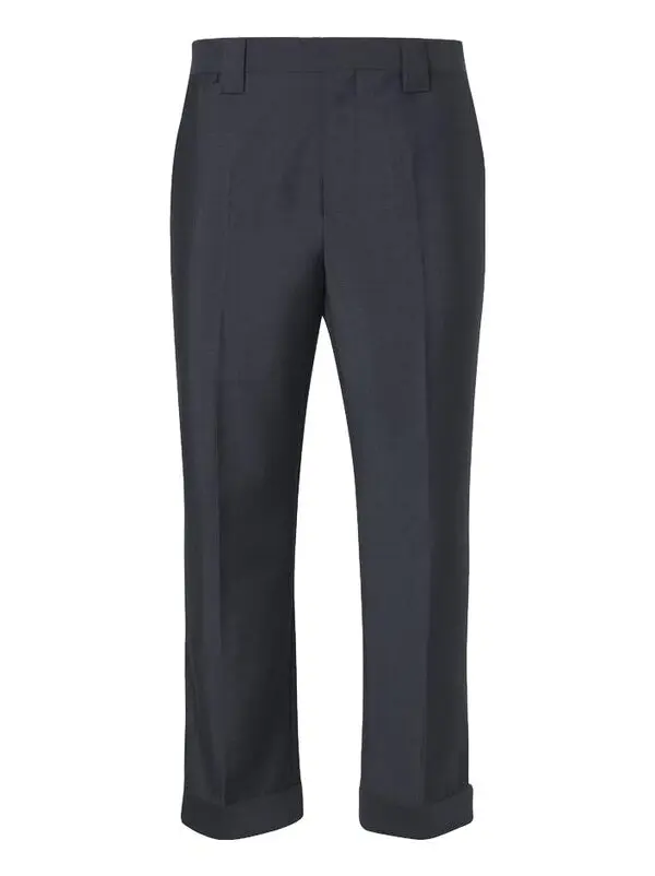 Versace Cropped Wool And Mohair Straight Pants - Grey