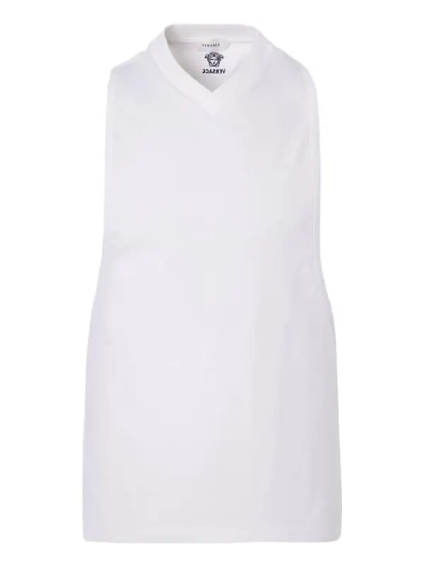 Versace Cotton-blend Jersey Tank Top - White
