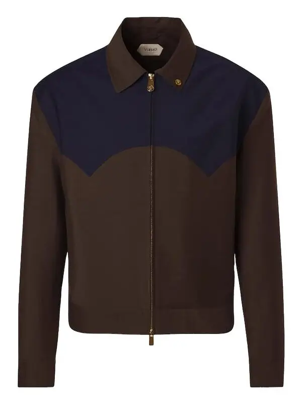 Versace Medusa Wool And Mohair Blouson Jacket - Brown